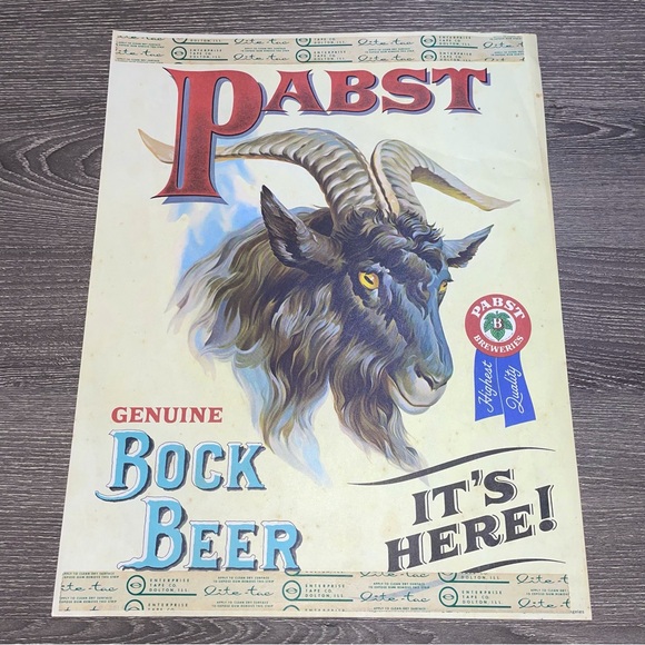 Pabst | Wall Decor | Vintage Pabst Genuine Bock Beer Breweries Goat ...